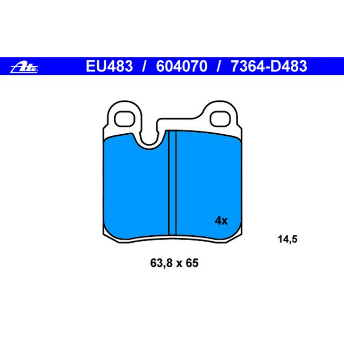 ATE 604070 Disc Brake Pad Set - Rear — PartCatalog